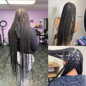 Braiding Hair Pre Stretched Braiding Hair Extensions 30 Inch 8 Packs Long Prestretched Crochet Braids Hair Hot Water Setting Premium Yaki Texture(1B#)