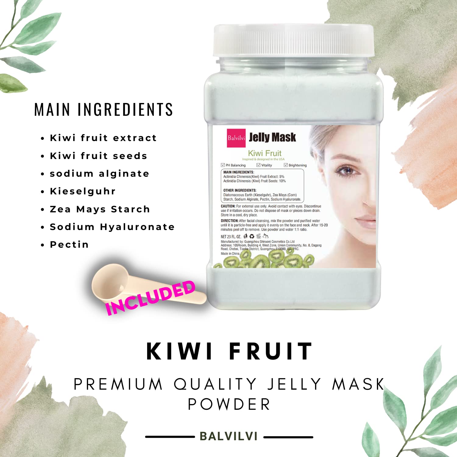 Balvilvi Jelly Mask for Skin Care | Kiwi Face Mask for Instant Hydration - Jelly Face Mask Peel Off - Facial Skin Care Product for Smoothing, Moisturizing, Cleansing