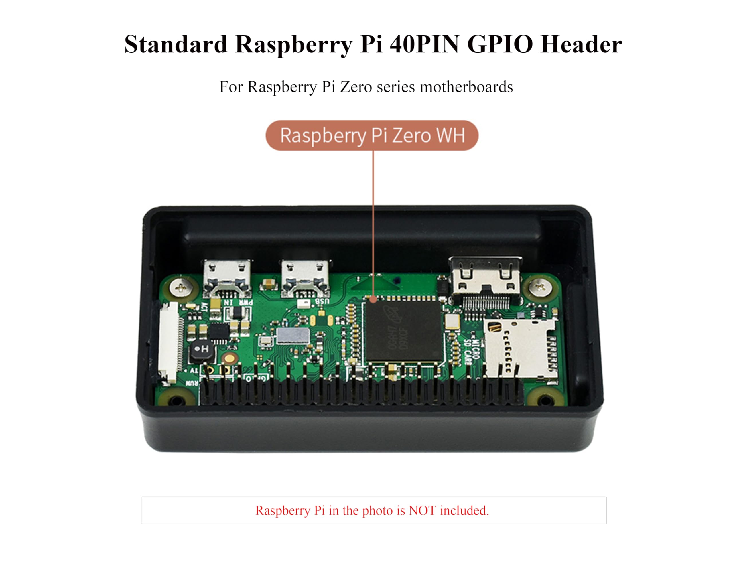 2.13inch Touch e-Paper Display with ABS Case for Raspberry Pi Zero 2 W/Raspberry Pi Zero/Pi Zero W/Pi Zero WH, 250x122 Pixels E-Ink, Paper-Like Effect Support Partial Refresh