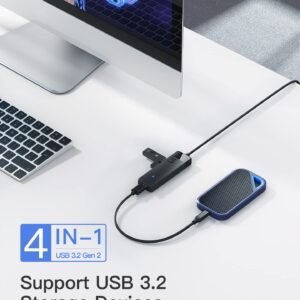 Inateck USB Hub with 4 USB A Ports, USB 3.2 Gen 2 Speed, 3.3 ft Cable, HB2025AL