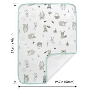 2Pcs Diaper Changing Pad Waterproof Baby Change Mats Bed Pads Washable Soft Cotton Reusable Underpads Incontinence Pad for Baby Toddler Kids Elderly Pet (L, Green)