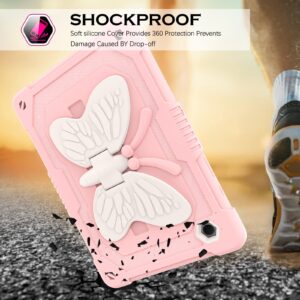 YINLAI for Galaxy Tab A8 10.5 Case,Samsung Galaxy Tab A8 Case Kid Girl Women Children Butterfly Kickstand Shockproof Protective Tablet Cover for Samsung Tab A8 10.5 inch 2022 [SM-X200/X205/X207],Pink