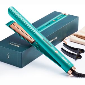 ibroo infrared flat iron hair straightener, keratin infused, negative ion, ceramic flat iron curling iron in one, professional straight iron for hair, non damage dual voltage straightening hair iron