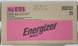 energizer max e91 aa batteries - a case of 144 counts aa batteries - made in the usa