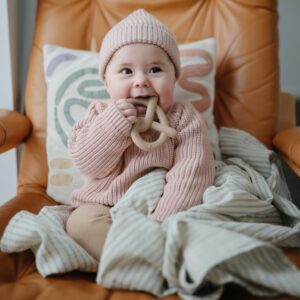 mushie Silicone Baby Teether Toy | Pretzel