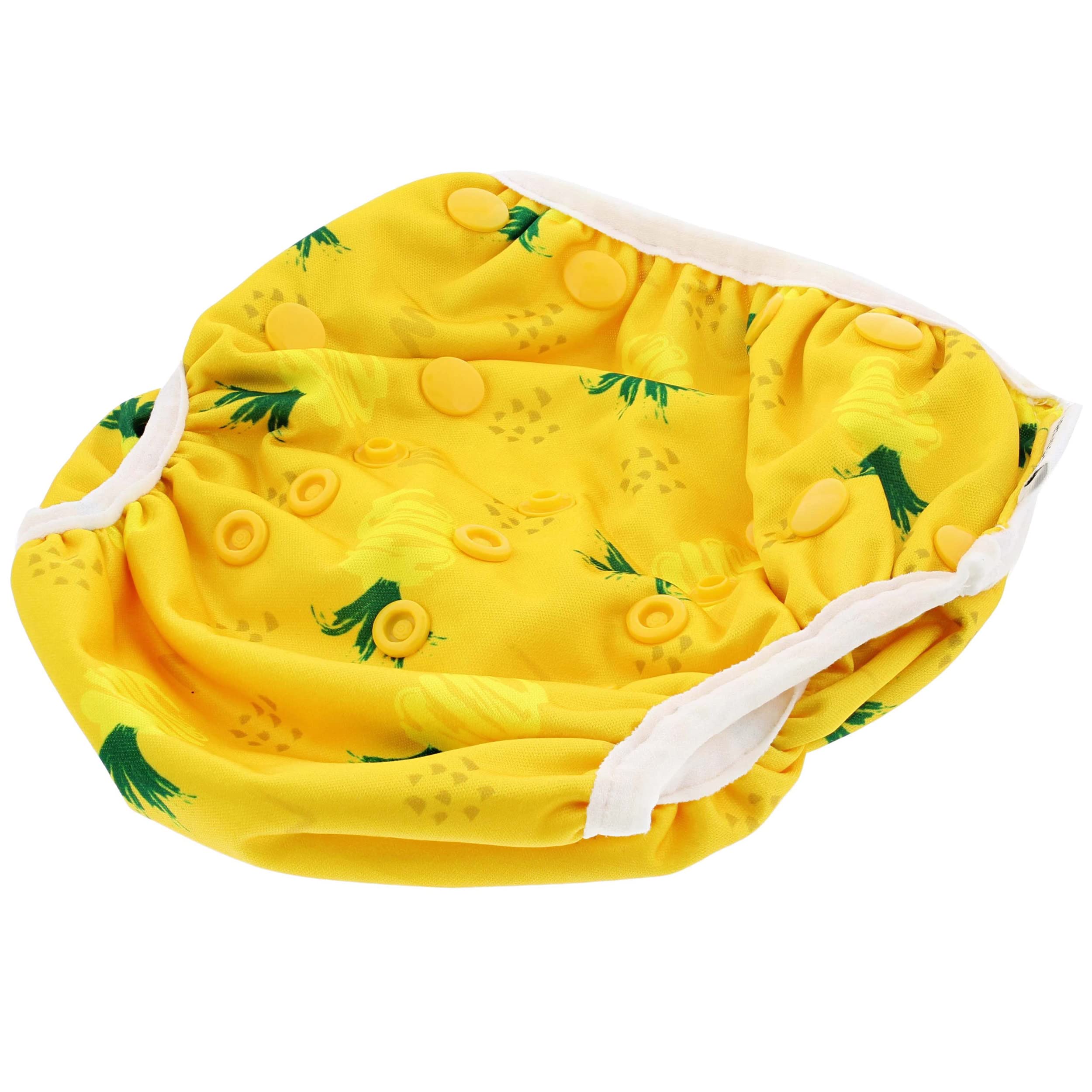 Acorn Baby Swim Diaper - Yellow Pineapple Size 0-5 Adjustable Toddler and Baby Swimming Diaper Reusable Swimmers