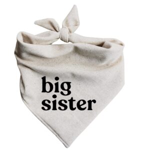 dog bandana pregnancy announcement big sister baby reveal oatmeal cream minimal neutral color announcement to family (medium)