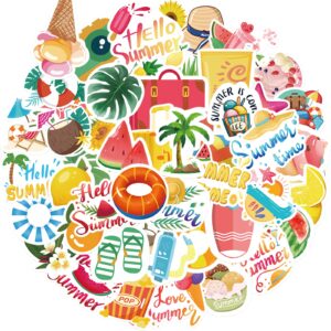 summer stickers for water bottles waterproof vinyl beach stickers for kids tropical hawaiian decals for laptop envelope seals 100pcs