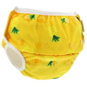 acorn baby swim diaper - yellow pineapple size 0-5 adjustable toddler and baby swimming diaper reusable swimmers