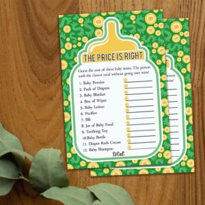 Price Is Right Baby Shower Game - Fun Baby Shower Game - Guess If The Price Is Right Baby Shower Game Ideas For Boys, Girls, or Gender Neutral-Set of 50.