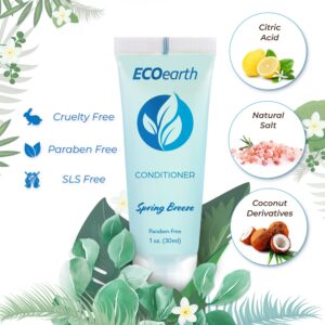 EcoEarth Travel Size Conditioner (1 fl oz, 100 PK, Spring Breeze), Delight Your Guests with Revitalizing and Refreshing Hotel Conditioner, Quality Small Size Travel Amenities Hotel Toiletries in Bulk