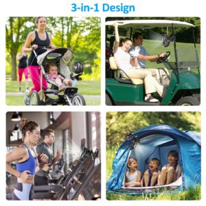 TCJJ Portable Clip on Fan,Rechargeable Stroller Fan With 3 Speeds and Rotatable USB Battery Operated Clip Fan for Car Seat Crib Stroller Bike Treadmill Office.