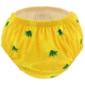 Acorn Baby Toddler Swim Diaper Size 5 and 6 Adjustable - Yellow Pineapple Swimmers Reusable Toddler Swimming Diaper