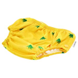 Acorn Baby Toddler Swim Diaper Size 5 and 6 Adjustable - Yellow Pineapple Swimmers Reusable Toddler Swimming Diaper