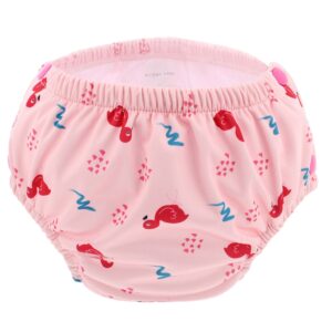 Acorn Baby Toddler Swim Diaper Size 5 and 6 Adjustable - Pink Flamingo Swimmers Reusable Toddler Swimming Diaper