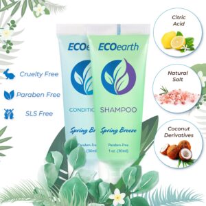 EcoEarth Travel Shampoo and Conditioner Set (1 fl oz, 100 Pieces, Spring Breeze), Delight Your Guests with a Revitalizing and Refreshing Hotel Toiletries and Guest Hospitality in Bulk