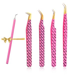 fiber tip eyelash extension tweezers (‎art colour)