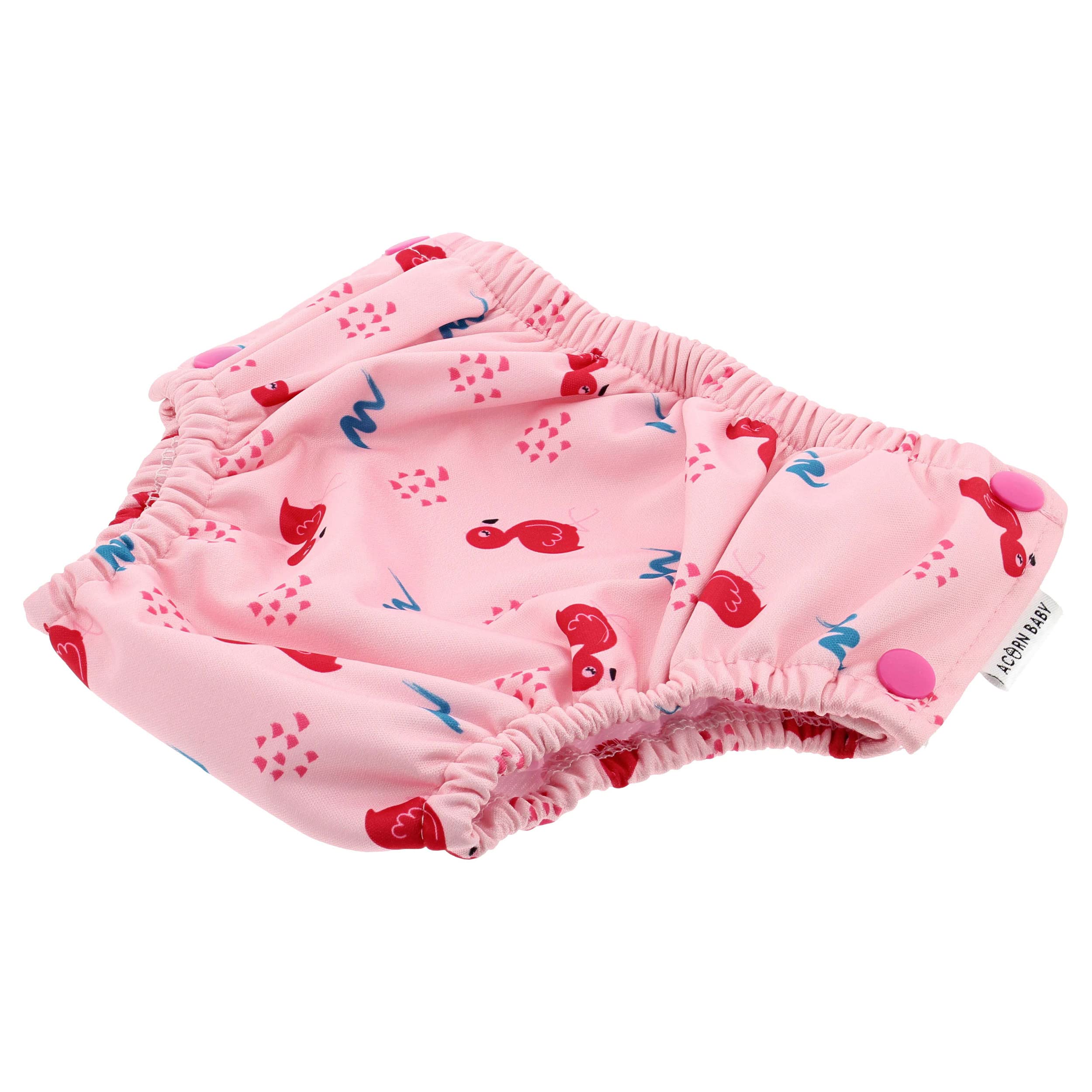 Acorn Baby Toddler Swim Diaper Size 5 and 6 Adjustable - Pink Flamingo Swimmers Reusable Toddler Swimming Diaper