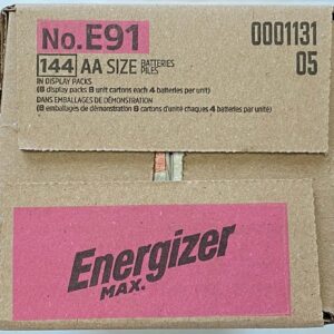 Energizer Max E91 AA Batteries - a case of 144 Counts AA Batteries - Made in The USA