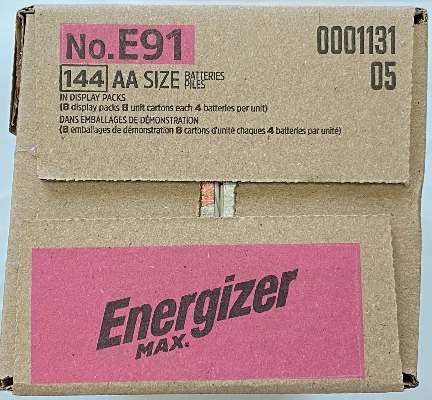 Energizer Max E91 AA Batteries - a case of 144 Counts AA Batteries - Made in The USA