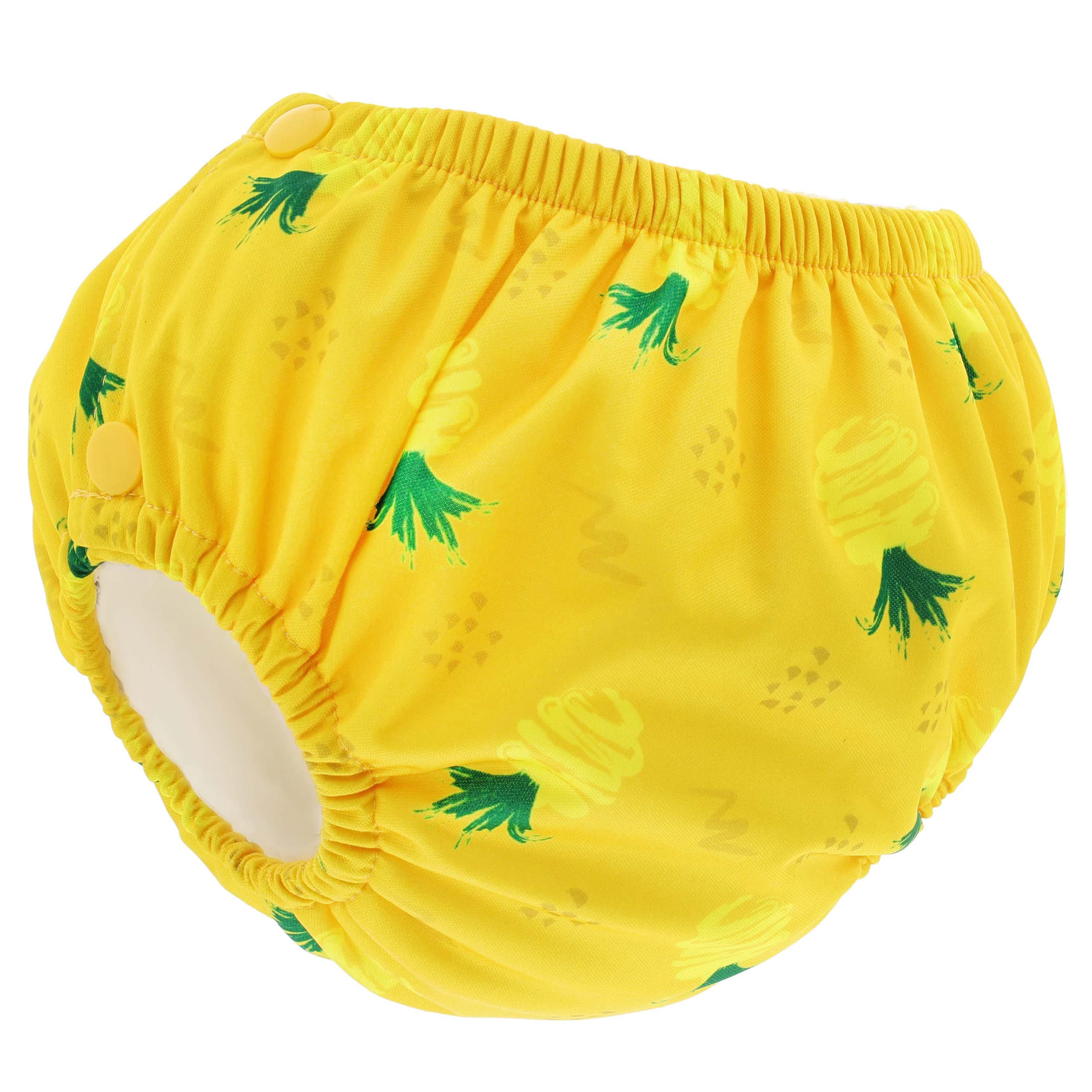 Acorn Baby Toddler Swim Diaper Size 5 and 6 Adjustable - Yellow Pineapple Swimmers Reusable Toddler Swimming Diaper