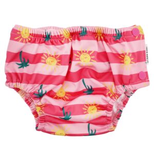 Acorn Baby Toddler Swim Diaper Size 5 and 6 Adjustable - Pink Palm Trees Swimmers Reusable Toddler Swimming Diaper