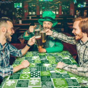 KatchOn, 2 Pcs XtraLarge St Patricks Day Tablecloth - 108x52 Inch, Shamrock Tablecloth | Disposable St Patricks Day Table Cloth, St Patricks Day Decorations for Table | Saint Patricks Day Decorations