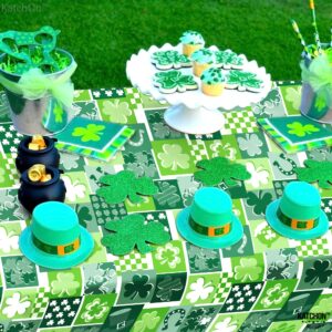 KatchOn, 2 Pcs XtraLarge St Patricks Day Tablecloth - 108x52 Inch, Shamrock Tablecloth | Disposable St Patricks Day Table Cloth, St Patricks Day Decorations for Table | Saint Patricks Day Decorations