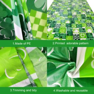 KatchOn, 2 Pcs XtraLarge St Patricks Day Tablecloth - 108x52 Inch, Shamrock Tablecloth | Disposable St Patricks Day Table Cloth, St Patricks Day Decorations for Table | Saint Patricks Day Decorations