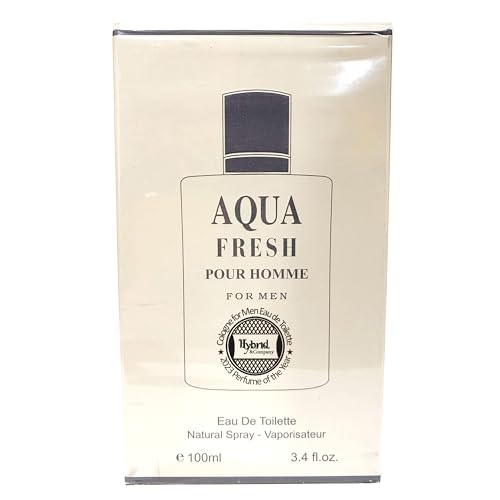 Hybrid & Company Aqua Fresh Cologne for Men Eau De Toilette Natural Spray Masculine Scent, 3.4 Fl Oz