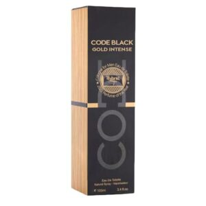 Hybrid & Company Black Code Intense Gold Cologne for Men Eau De Toilette Natural Spray Masculine Scent, 3.4 Fl Oz