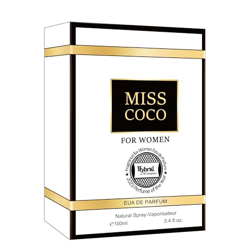 Hybrid & Company Miss Coco Fragrance for Women Eau De Parfum Natural Spray Sensual Scent, 3.4 Fl Oz