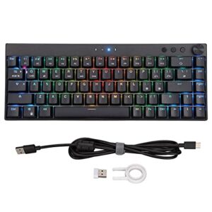 garsentx mechanical gaming keyboard with 2.4gzh/bt/usb c connection, 68 keys ergonomic compact pc wireless keyboard with hot key rgb backlit light for gaming office (red shaft)