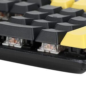 ciciglow Yellow and Black Mechanical Gaming Keyboard, 104 Keys N Key Flip USB Wired Keyboard with RGB Backlit for Computer Laptop, Rollover Suspension Keycap Keyboard