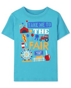 the children's place baby toddler boys short sleeve graphic t-shirt, take me to the fair, 3t