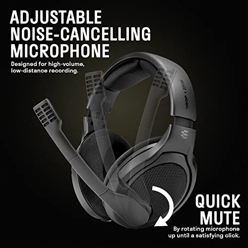 Drop + EPOS PC38X Gaming Headset Noise-Cancelling Microphone with Over-Ear Open-Back Design, Velour Earpads, Compatible with PC, PS4, PS5, Switch, Xbox, Mac, Mobile, and More (Black)