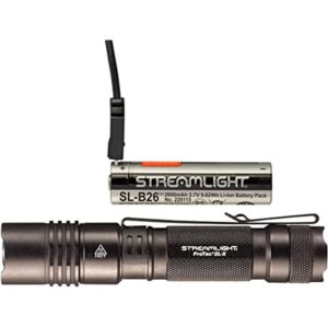 STREAMLIGHT 88083 ProTac 2L-X USB, Rechargeable USB battery & 66320 MacroStream USB Rechargeable Compact Flashlight with Wrist Lanyard, Hat Clip and USB Cord, Black