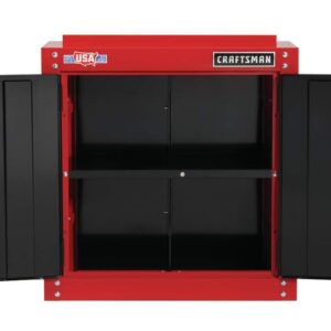 Craftsman 28-Inch Garage Storage Wall Cabinet and MaxWorks 30-Bin Parts Storage Rack Bundle