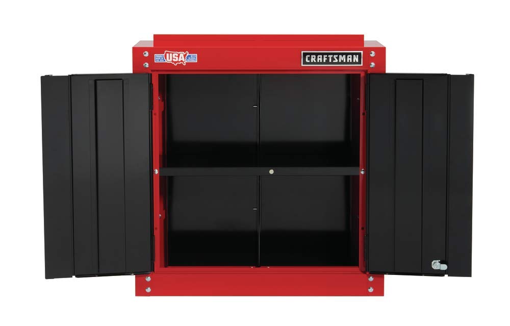 Craftsman 28-Inch Garage Storage Wall Cabinet and MaxWorks 30-Bin Parts Storage Rack Bundle