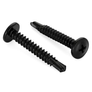 #8 x 1-1/2" phillips truss head self-drilling tek screw, 100 pcs self tapping screws sheet metal screws, black oxide stainless steel