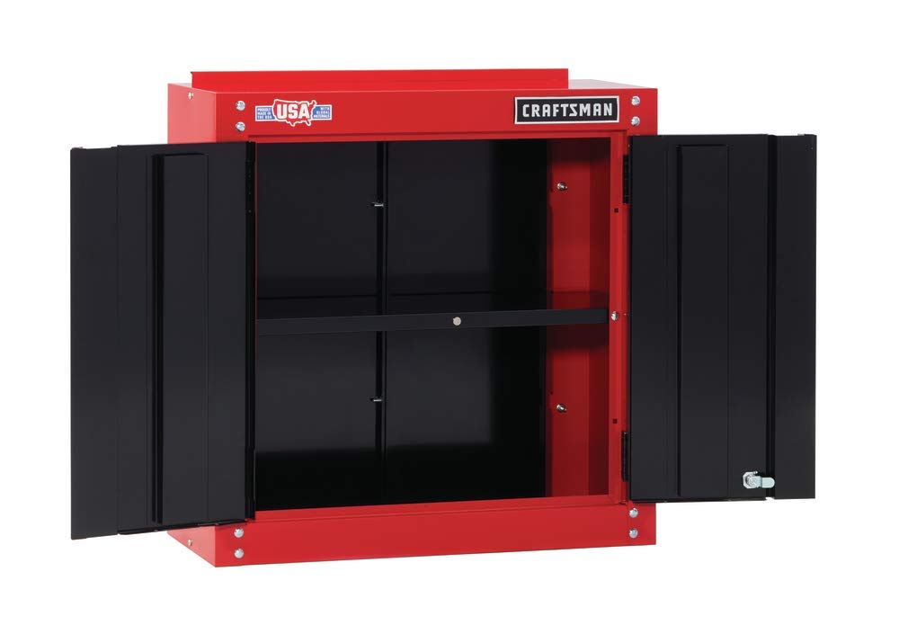 Craftsman 28-Inch Garage Storage Wall Cabinet and MaxWorks 30-Bin Parts Storage Rack Bundle