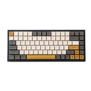 yunzii kc84 pro hot swappable mechanical keyboard 84-key gaming keyboard with translucent abs case, rgb backlit for mac/win/gamers (gateron yellow switch, shimmer)