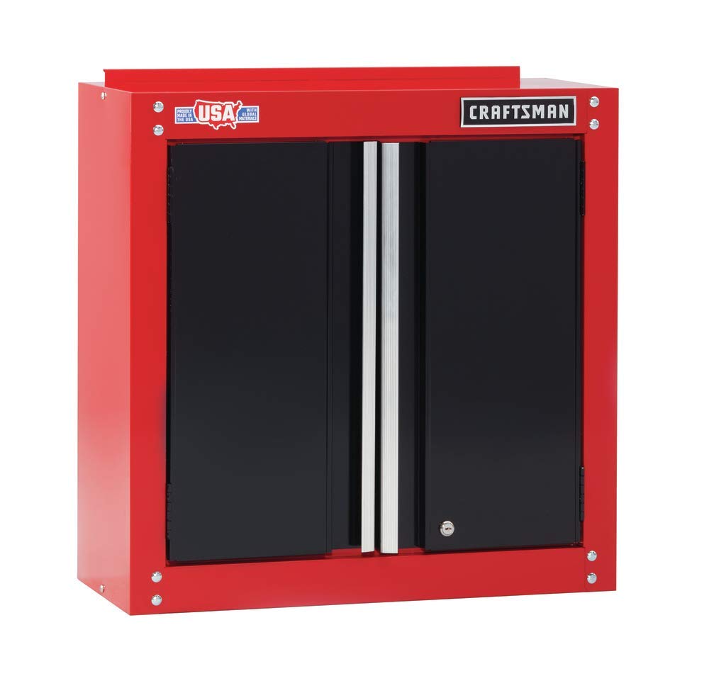 Craftsman 28-Inch Garage Storage Wall Cabinet and MaxWorks 30-Bin Parts Storage Rack Bundle