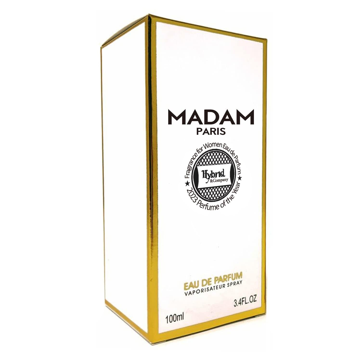 Hybrid & Company Madam Paris Fragrance for Women Eau De Parfum Natural Spray Classic Scent, 3.4 Fl Oz