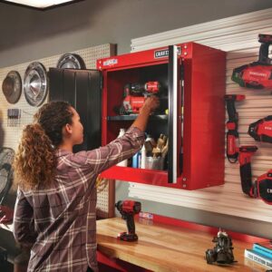 Craftsman 28-Inch Garage Storage Wall Cabinet and MaxWorks 30-Bin Parts Storage Rack Bundle