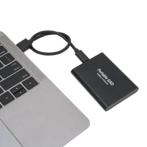 ciciglow External Solid State Drive, 8m/s to 25m/s Data Transfer 16GB/32GB/64GB/128GB/256GB Portable SDD Hard Drive Storage with USB C Port for Desktop, Laptop, All in One Computers(64GB-Black)