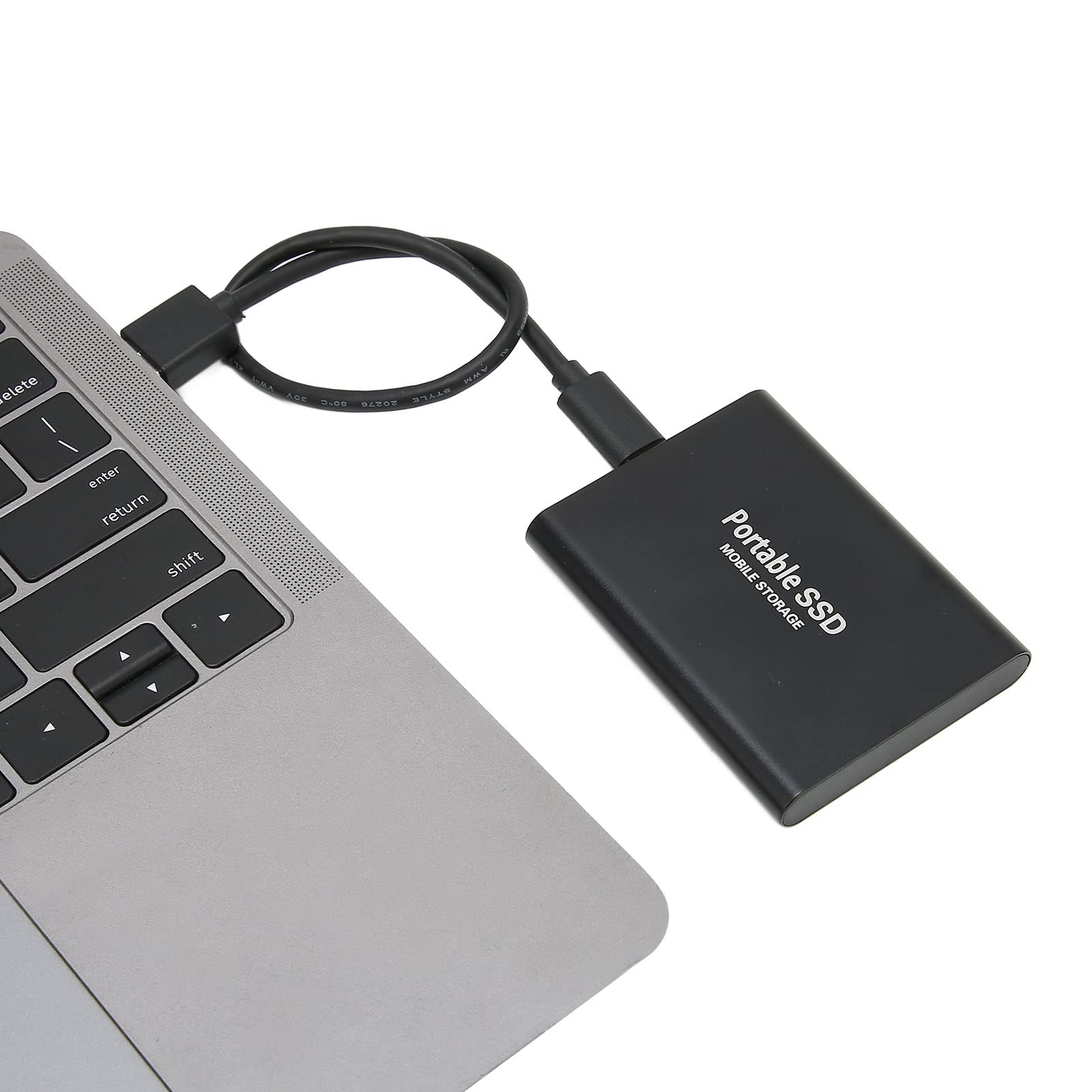 ciciglow External Solid State Drive, 8m/s to 25m/s Data Transfer 16GB/32GB/64GB/128GB/256GB Portable SDD Hard Drive Storage with USB C Port for Desktop, Laptop, All in One Computers(128GB-black)