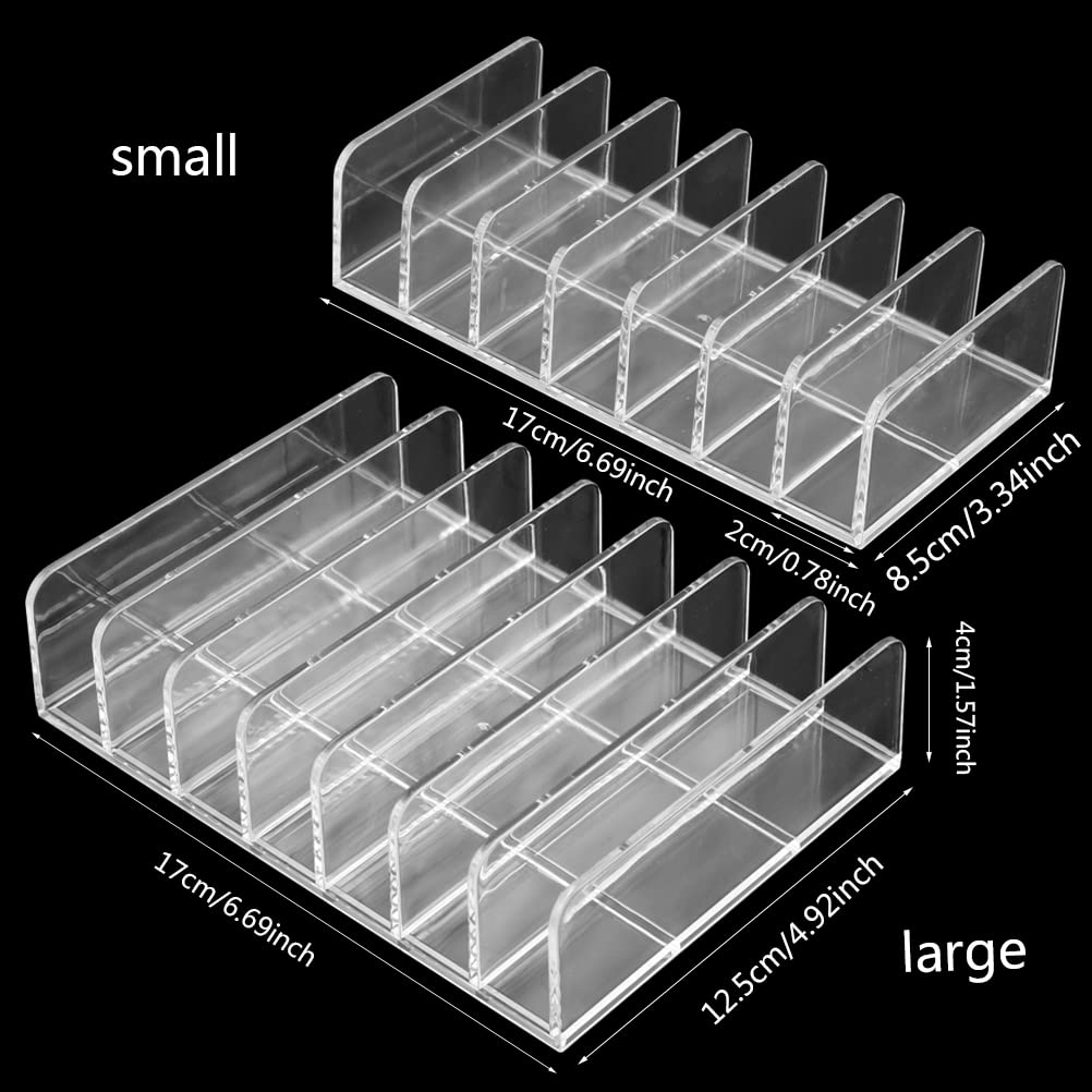 WSICSE 2 Pack Eyeshadow Makeup Palette Organizer, 7 Section Palette Holder Makeup Storage Organizer (S+M)