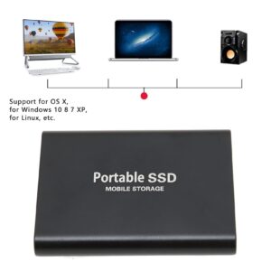 ciciglow External Solid State Drive, 8m/s to 25m/s Data Transfer 16GB/32GB/64GB/128GB/256GB Portable SDD Hard Drive Storage with USB C Port for Desktop, Laptop, All in One Computers(64GB-Black)