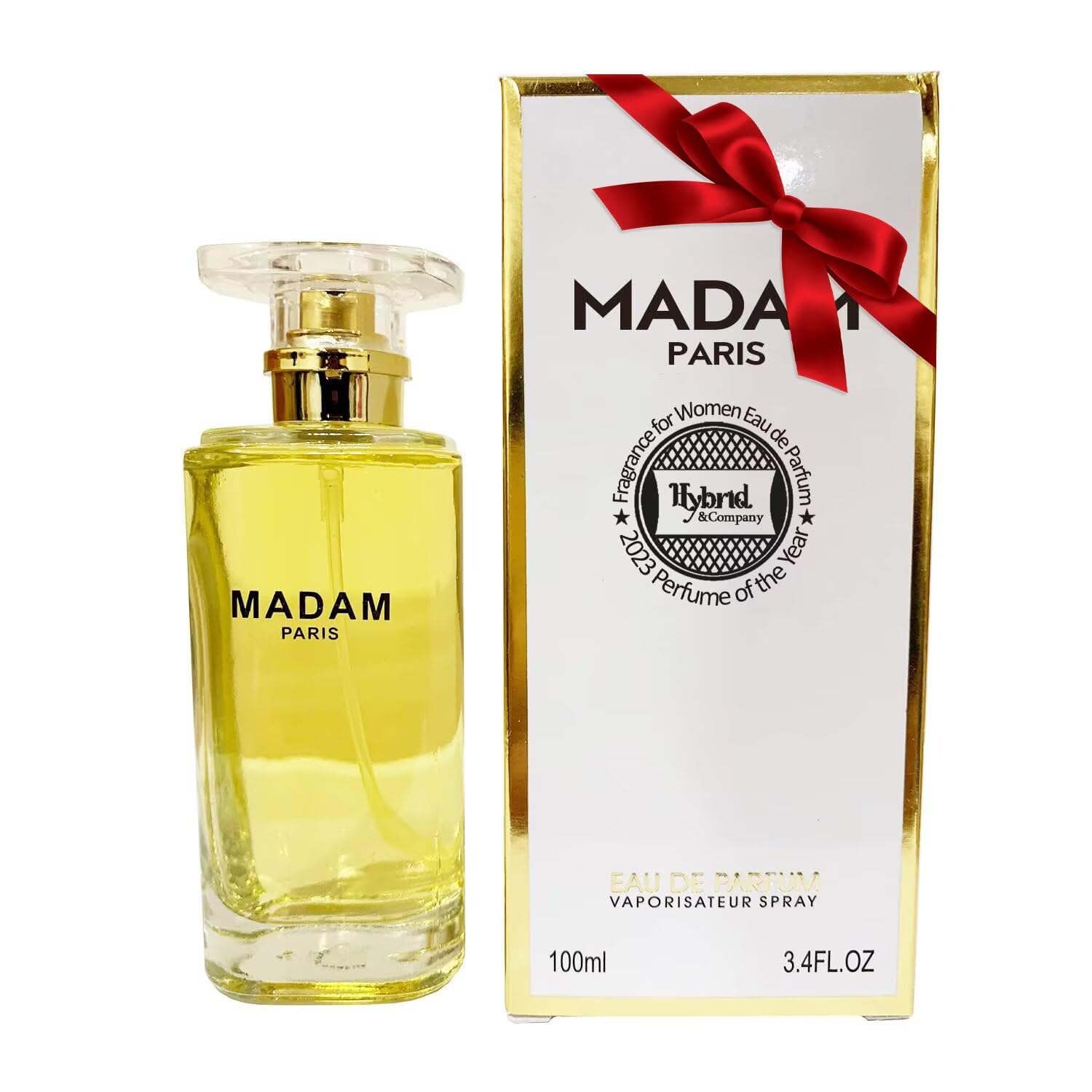 Hybrid & Company Madam Paris Fragrance for Women Eau De Parfum Natural Spray Classic Scent, 3.4 Fl Oz